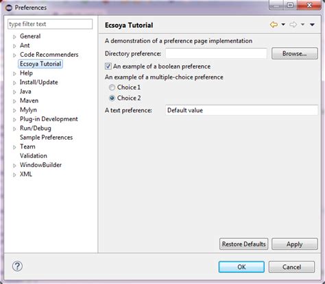 preferences tutorial
