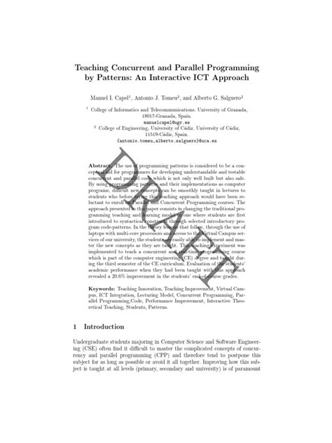 Teaching Concurrent And Parallel Programming By Patterns An Interactive Ict Approach Pdf