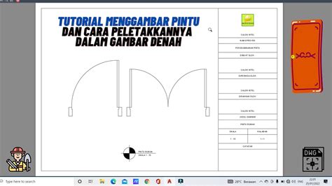 Tutorial Menggambar Pintu Dan Cara Peletakannya Dalam Denah Autocad Youtube