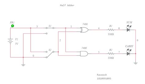 Half Adder Multisim Live