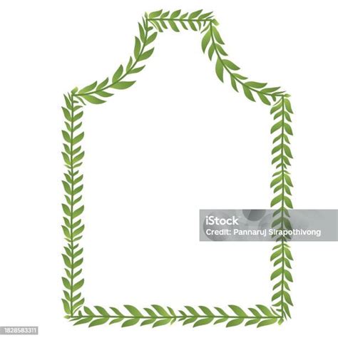 드레이프 아치 녹색 잎 프레임 건축 창 문 녹색 잎 벡터 꽃 프레임 화 환 꽃 잎 단풍 나뭇잎 식물 월계수 꽃 자연 장식 결혼 기념일 축 하 아름 다운 아라비아 풍의 요소