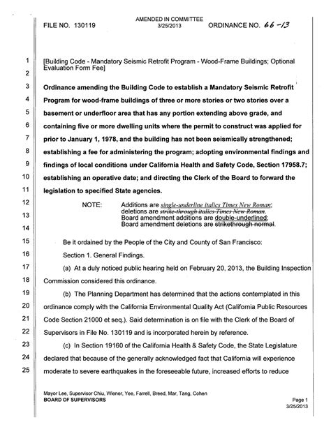 [building Code Mandatory Seismic Retrofit Program Wood Frame Buildings Optional Evaluation