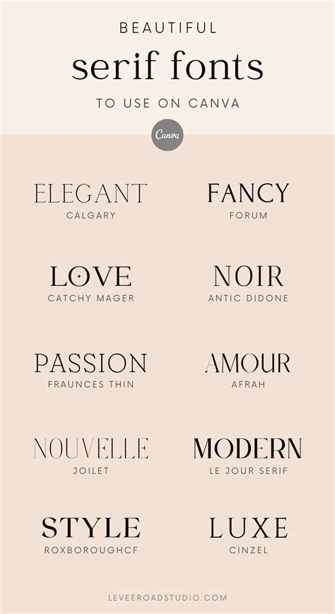 Best Fonts For Canva Elegant And Modern Font Combo Typography And Wedding Fonts Best Serif