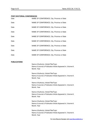 Cv Templates Curriculum Vitae DOC