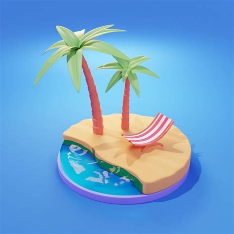 Blender 3d Beach Scene 🏝️ In 2024 Blender Tutorial Isometric Design
