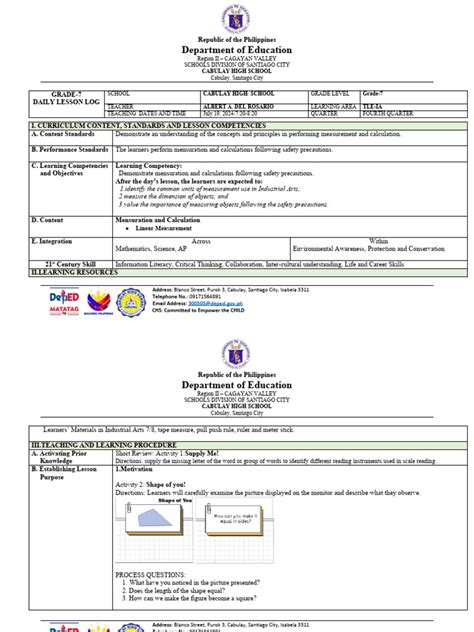 Matatag Dll Tle 7 Ia Final Pdf Learning Cognition