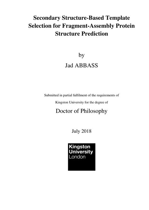 pdf secondary structure based template selection for fragment