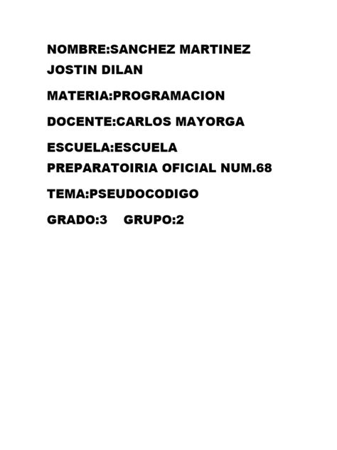 Pseudocodigo Pdf Programación De Computadoras Lenguaje De