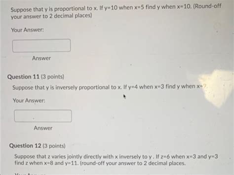 Solved Suppose That Y Is Proportional To X If Y When X Chegg Com