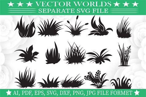 Monochrome Grass Svg Grass Svg Graphic Objects ~ Creative Market