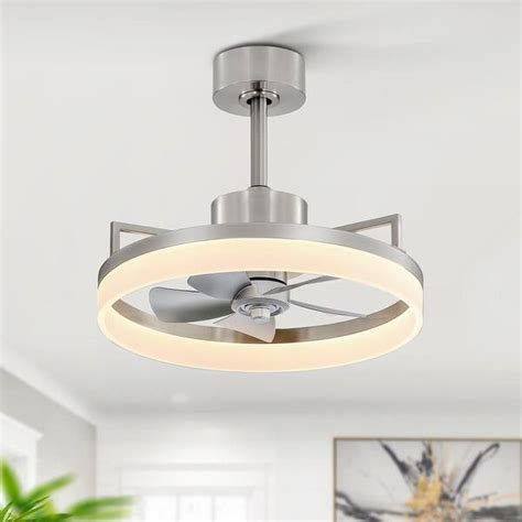 Sky Hog Windara 20 In Integrated Led Indoor Satin Nickel Ceiling Fan