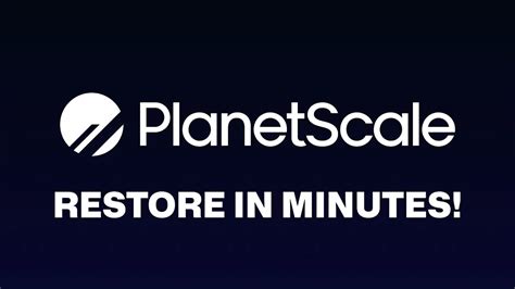 Create And Restore Your Planetscale Database Video Tutorial