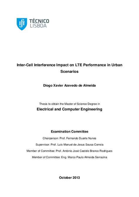 Pdf Inter Cell Interference Impact On Lte Performance In Urban