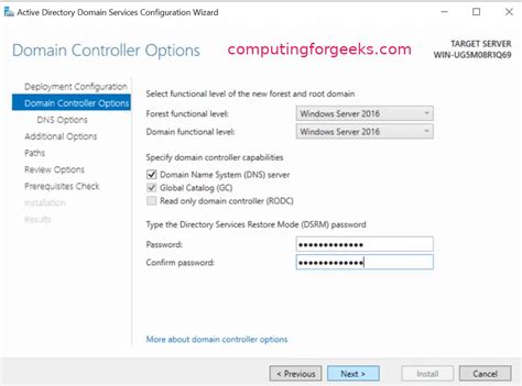 install active directory domain services in windows server 2019 computingforgeeks