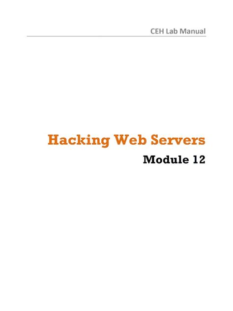 cehv8 module 12 hacking webservers pdf pdf