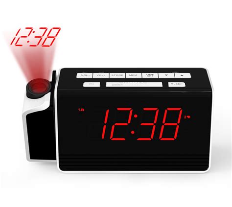 Projection Alarm Clock For Bedroom Fm Radio Red Led Display Dimmer Dual Alarm 12 24h Itoma