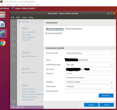 Linux Azure Data Studio Cannot Connect To Sql Server Browser Ensure