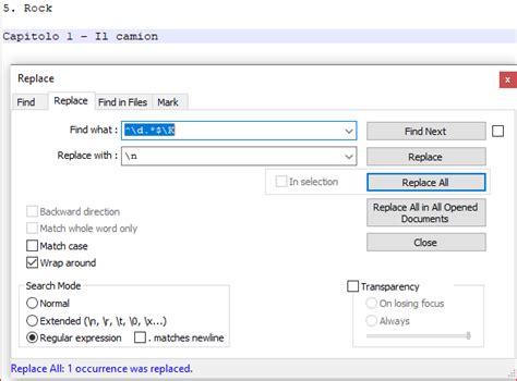 Notepad Regex Does Not Replace But Deletes Super User