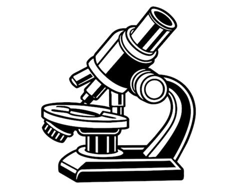 Premium Vector A Black And White Drawing Of A Microscope With A Black Background
