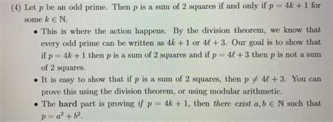 Solved Let P Be An Odd Prime Then P Is A Sum Of Chegg