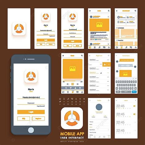 多用途移動應用程序 Ui 設置移動用戶界面模型配置文件 向量 移動用戶界面 小樣 轮廓向量圖案素材免費下載，png，eps和ai素材下載 Pngtree