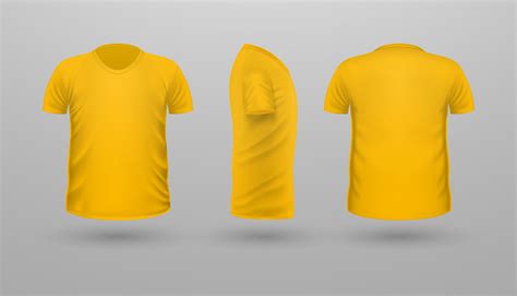 T 셔츠의 테 플레이트 세트 앞면 뒷면 보기 벡터 T 셔츠에 대한 스톡 벡터 아트 및 기타 이미지 T 셔츠 노랑 벡터 Istock