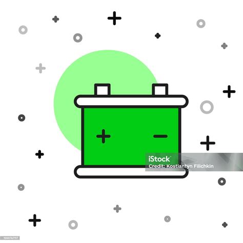 흰색 배경에 격리 된 윤곽선 자동차 배터리 아이콘 어큐뮬레이터 배터리 에너지 전력 및 전기 축적기 배터리 벡터 가득 찬에 대한 스톡 벡터 아트 및 기타 이미지 istock