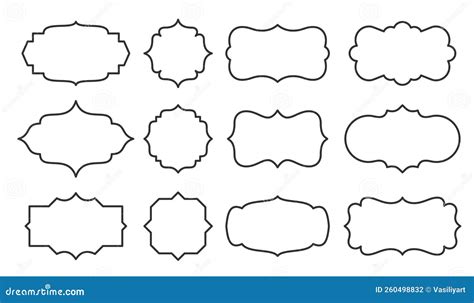 Retro Label Empty Tag Sticker Text Frame Card Set Stock Vector Illustration Of Wedding Retro