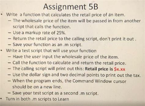 Solved Assignment 5b • Write A Function That Calculates The
