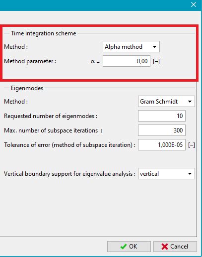 Alpha Method Setting Earthquake Analysis Online Help Geo5