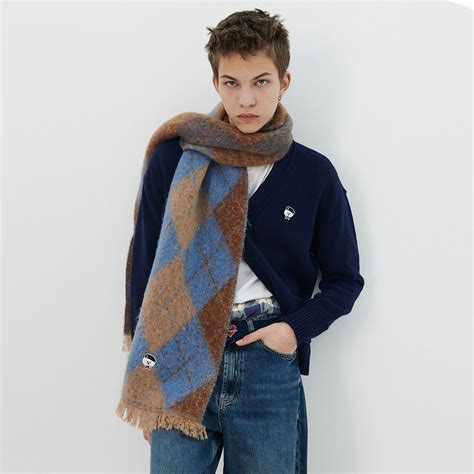 뉴 파리지앵 아가일 머플러 틸 블루 감도 깊은 취향 셀렉트샵 29cm