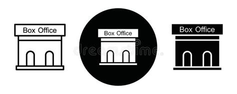 Box Office Outline Icon Collection Or Set Box Office Thin Vector Line