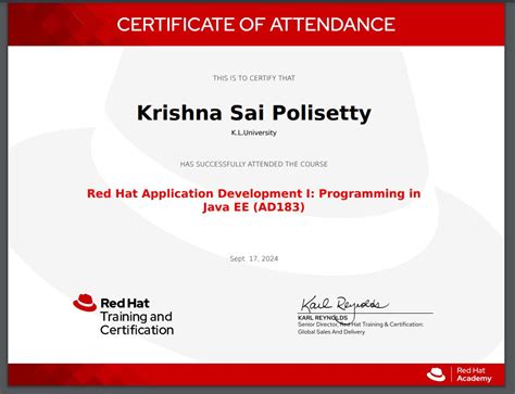 krishna sai polisetty on linkedin redhatacademy certificationjourney techlearning
