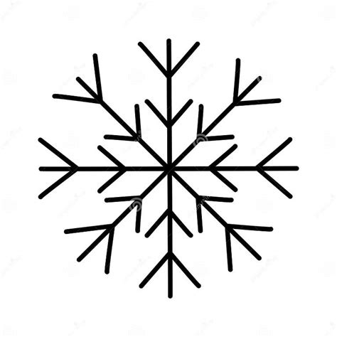 Beautiful Snowflake Doodle Style Flat Vector Outline Stock