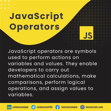 Javascript Operators A Guide To Efficient Programming Zain Hassan