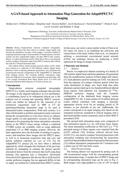 Pdf A Gan Based Approach To Attenuation Map Generation For