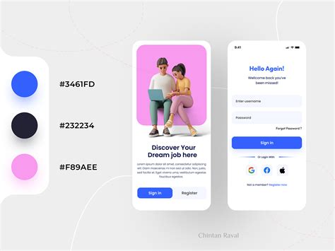 Login Register App Ui Design Concept On Behance