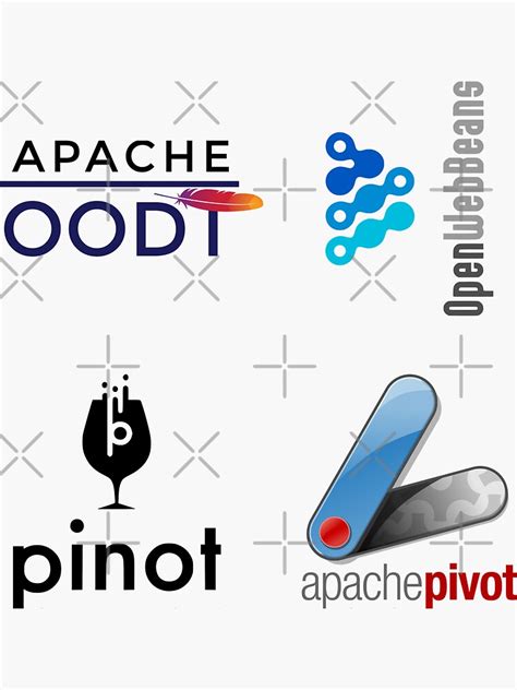 Apache Oodt Openwebbeans Pinot Pivot 4x Sticker Combo Pack Sticker For Sale By