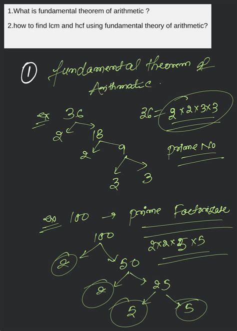 1 what is fundamental theorem of arithmetic 2 how to find lcm and hcf us