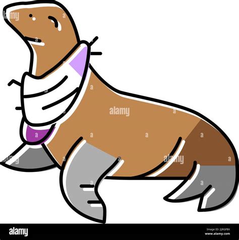 Seal With Package Color Icon Vector Illustration Stock Vector Image