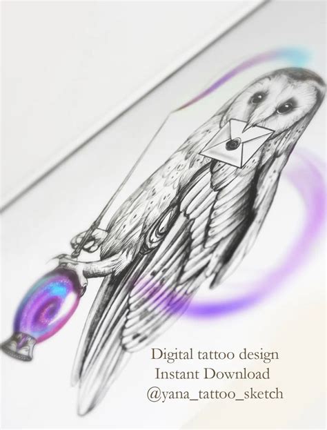 Wizard Owl Tattoo Sketch Owl Tattoo Design Crystal Ball Tattoo Flash