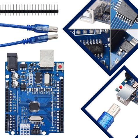Placa Compatível Com Arduíno Uno R3 Atmega328 Smd Blutu Loja de Eletrônicos Robótica