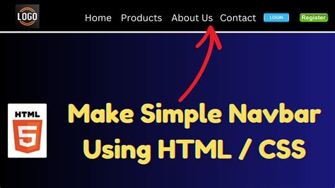 How To Make A Simple Menu Navbar Using Html Css Youtube