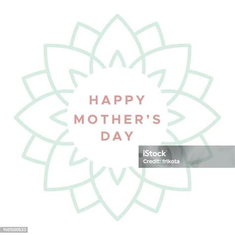 행복한 어머니의 날 기하학적 연꽃 벡터 일러스트 레이 션 평면 디자인 일러스트레이션에 대한 스톡 벡터 아트 및 기타 이미지 일러스트레이션 임신 플랫 디자인 Istock