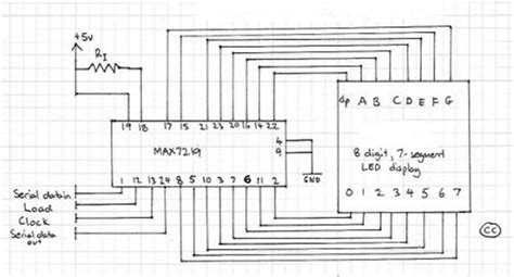 max7219 7 segment display schematic