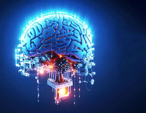 Premium Ai Image 3d Render Brain With Futuristic Circuitry