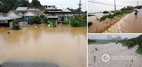 Зсуви і повені в Південній Кореї скільки загиблих і зниклих безвісти фото відео Oboz Ua