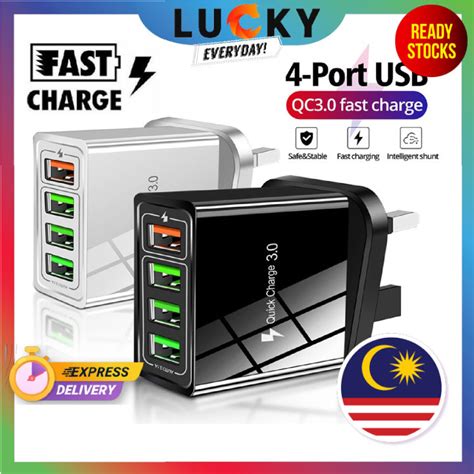 Qc Port Usb W Quick Charge Hub Wall Charger Adapter Uk Plug For Phone Android Phone