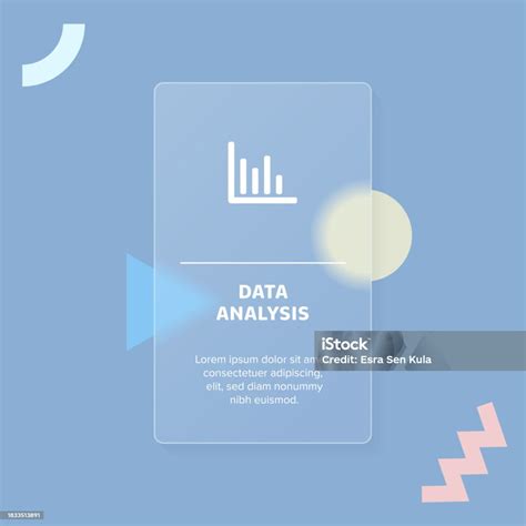 데이터 분석 솔리드 아이콘 개념 웹 배너 트렌디 흐릿한 유리 형태 효과 개념에 대한 스톡 벡터 아트 및 기타 이미지 개념