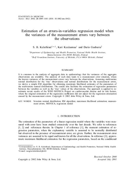 pdf estimation of an errors in variables regression model when the